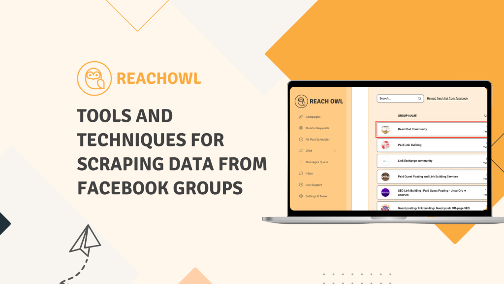 Tools and Techniques for Scraping Data from Facebook Groups